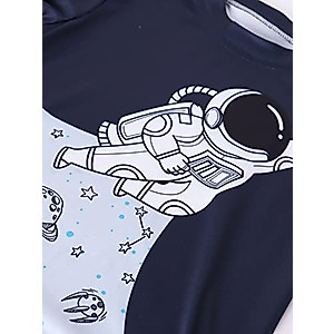 Vopawetty Boys Clothing Sets Athletic Short Sleeve T-Shirt and Shorts Outfit Set Flying Astronaut - 10 Years