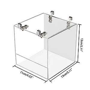 S_HomeStore Hanging Bird Bath, Bird Bathtub Cube Bath Shower Box Bowl with Metal Hooks for Little Birds Canary Budgies Parrot