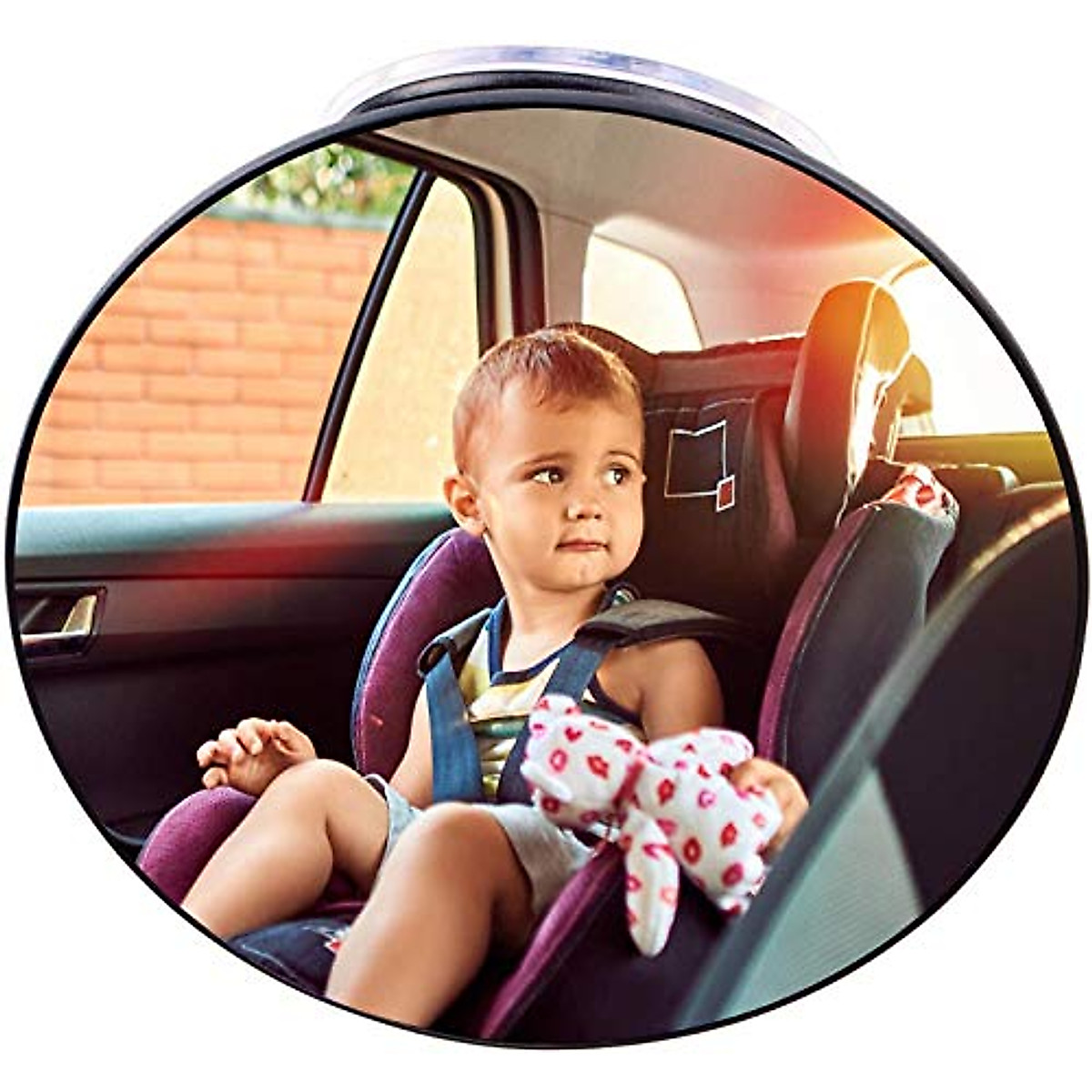 Baby Car Mirror Suction Cup, Baby Mirror for Car Rear Facing Seat Infant Adjustable Forward Facing Baby Rear View Mirror, Back Seat Infant Car Mirror Rearview Mirror for Cars without Headrest