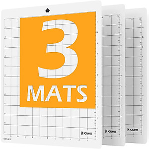 XINART StandardGrip Cutting Mat for Silhouette Cameo 4/3/2/1(3 Mats,12x12 inch) Standard Grip Adhesive Sticky Accessories Craft Vinyl Replacement Cut Mats for Silhouette Cameo