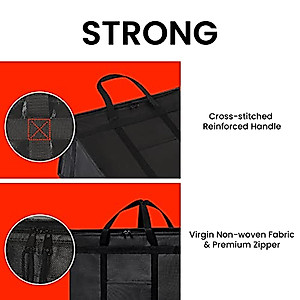 NZ home Insulated Cooler Bag (XL Plus, 2 pack) for Food Delivery & Grocery Shopping with Zippered Top, Black