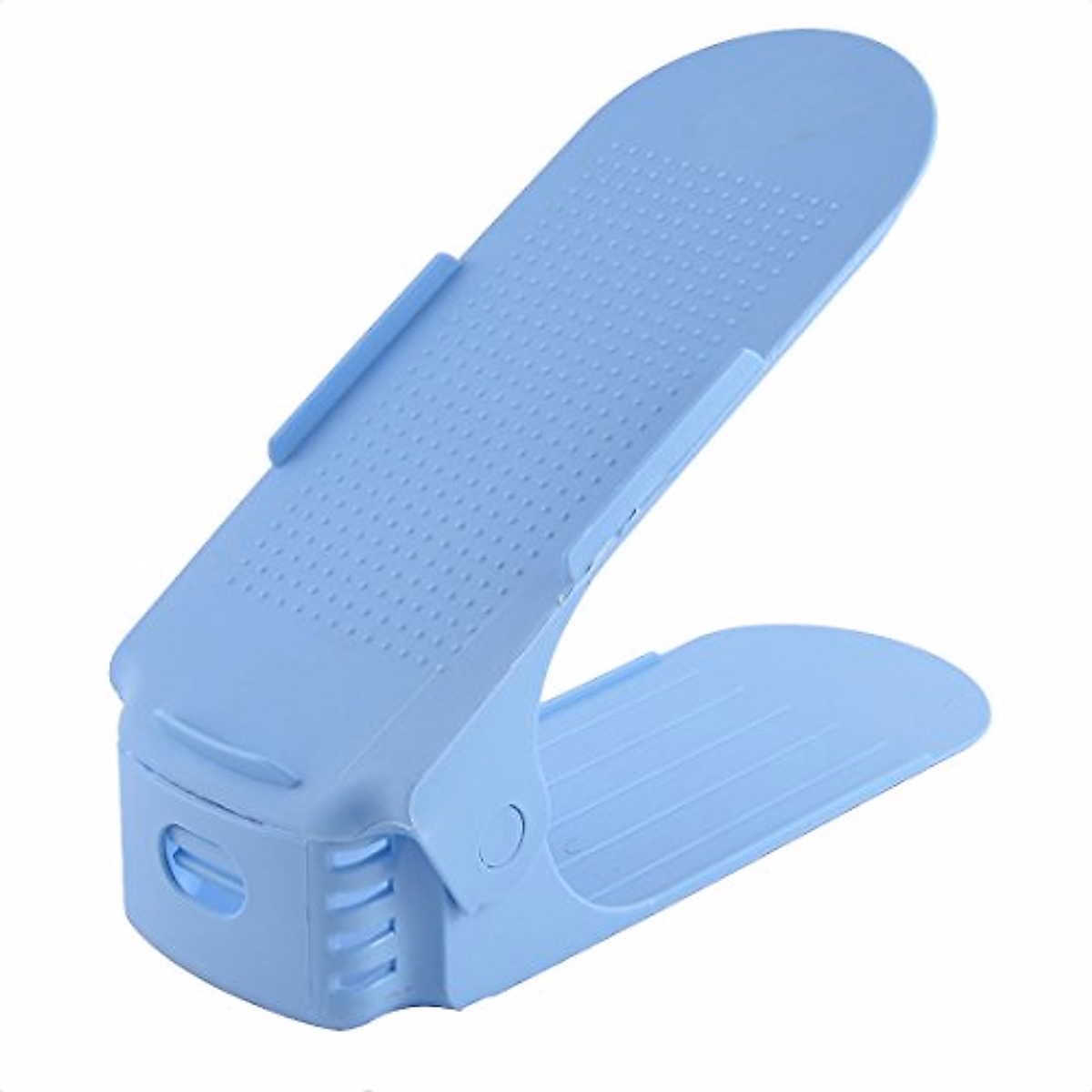 Qtqgoitem Plastic Household Space Saver Adjustable Heel Shoe Holder Organizer Rack Collector Stacker Storage Blue (Model: d36 96c 692 765 5f6)