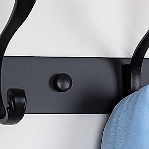 uxcell Wall Mount Coat Hook Rack Hanger with 3 Retro Hooks,Stainless Steel Towel Hanger with Screws for Jackets/Coats/Hats/Scarves,Black A,10" x 2.8" x 3.7"(L*W*H)