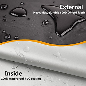 Dalema Outdoor Refrigerator Cover,600D Heavy Duty 100% Waterproof Upright Freezer Cover,Outside Stand Up Fridge Covers.Front Can Be Rolled-Up by Zippers.(Black,23" W x 23" D x 56" H)