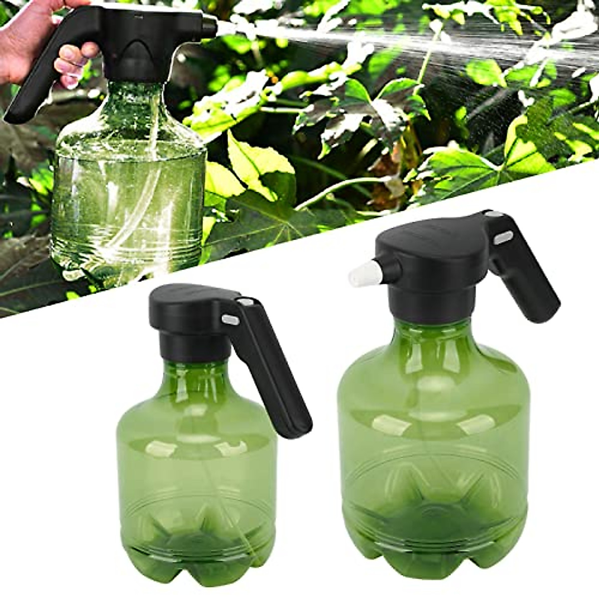 Miokycl 3L Electric Watering Plant Spray Bottle PP 800 Mah Rotating Nozzle Automatic Garden Sprayer Can for Indoor Outdoor Plants (Green)