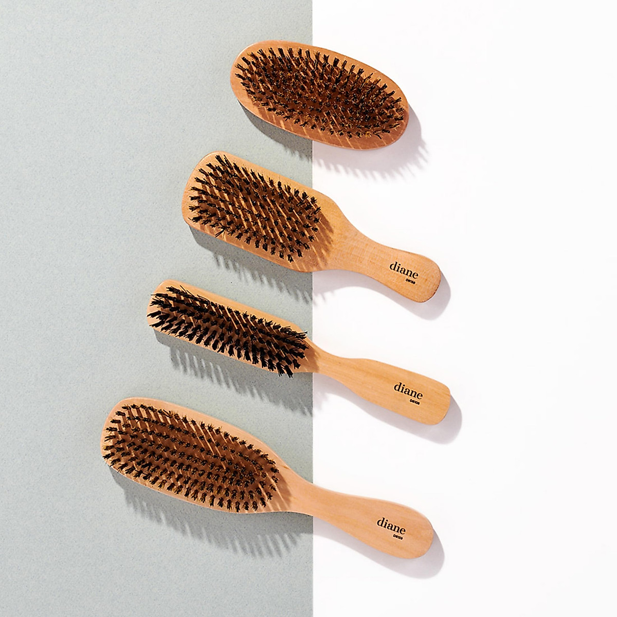 Diane Reinforced Boar Bristle Wave Brush for Men and Barbers – Hard Bristles for Thick to Coarse Hair – Use for Detangling, Smoothing, Wave Styles, Restore Shine and Texture