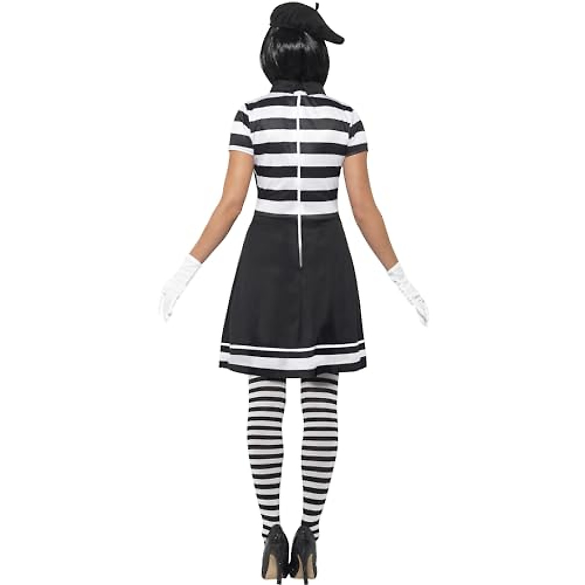 Smiffys womens Lady Mime Artist Adult Sized Costume, Black, M - US Size 10-12