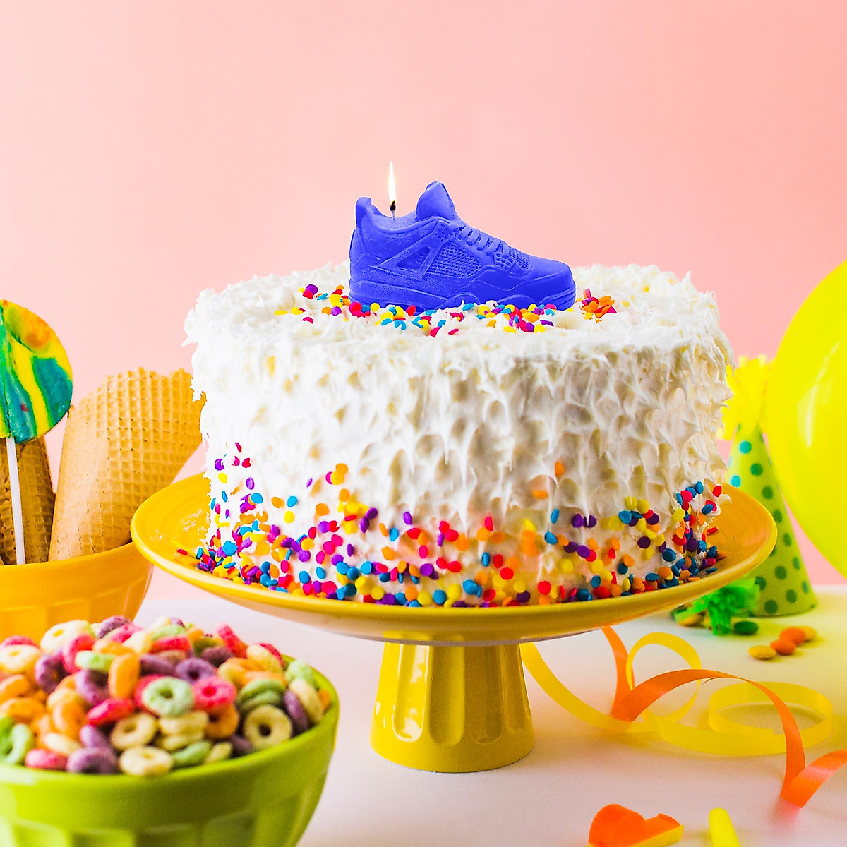 Sneaker Candle for Sneakerhead - Shoe Candle Gifts for Sneaker Heads, A Impressive Realistic Detail, Cake Topper Fun Gift A_J4 (Small, Blue)