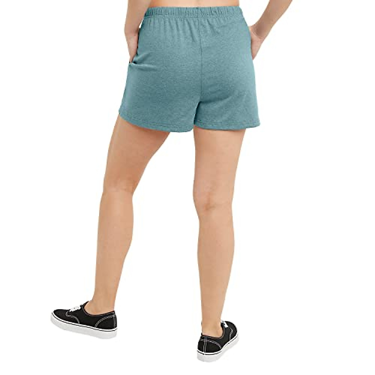 Hanes Women's Originals Tri-Blend Pockets, Lightweight Jersey Shorts, 2.5", Cactus PE Heather, Medium