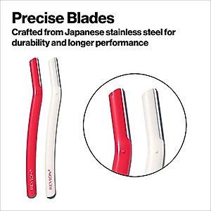 Dermaplaning Tool by Revlon, Facial Razor & Hair Removal Tool, High Precision Blade,Smooth & Even Skin, Stainless Steel (Pack of 2)