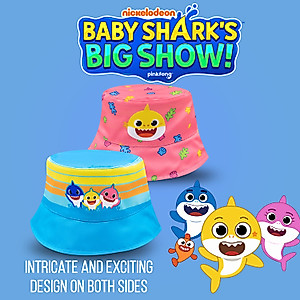 Reversible Pinkfong Baby Shark Sun Hat for Toddler Girls, Boys, and Kids