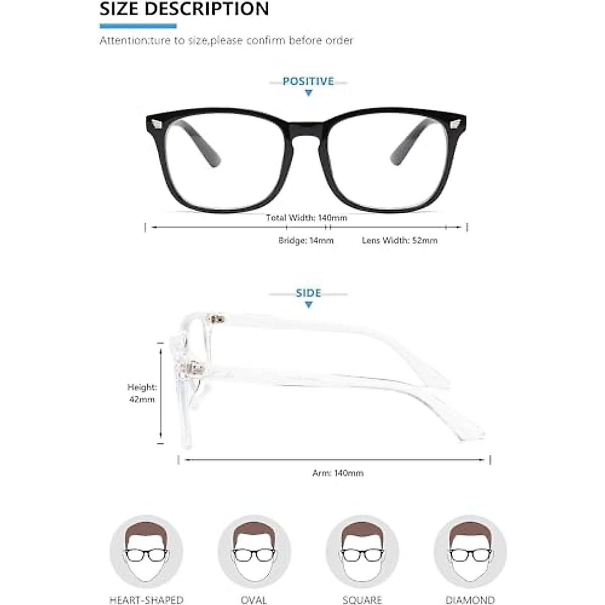 livho 2 Pack Blue Light Blocking Glasses, Computer Reading/Gaming/TV/Phones Glasses for Women Men,Anti Eyestrain & UV Glare (Light Black+Clear)