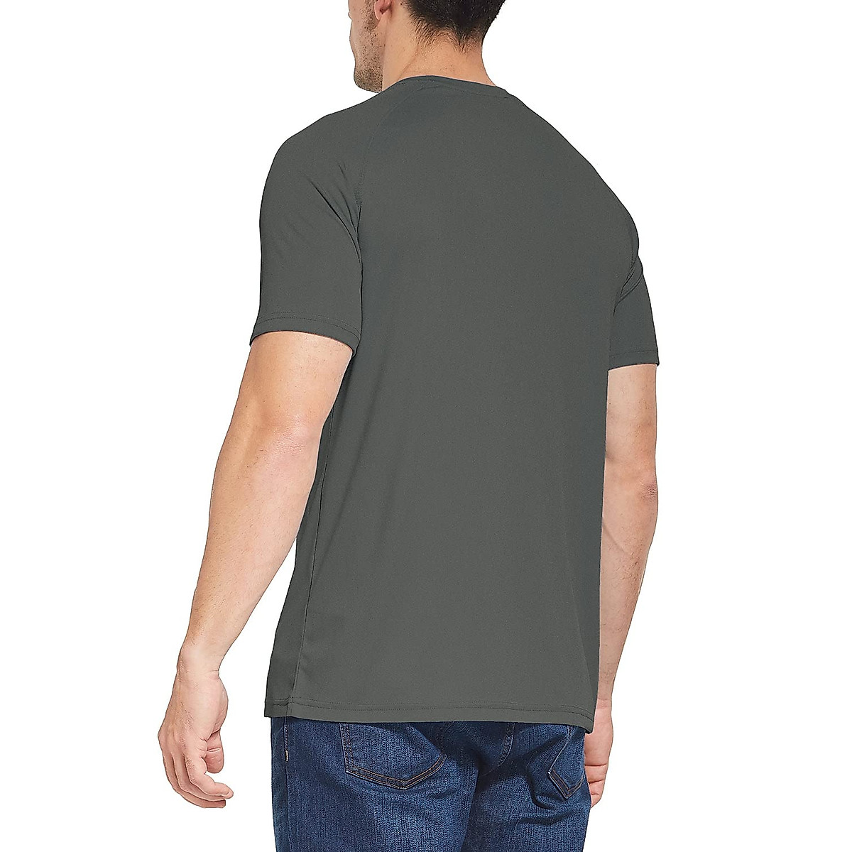 BALEAF Men's UPF 50+ Outdoor Running Workout Short-Sleeve T-Shirt Deep Gray Size L