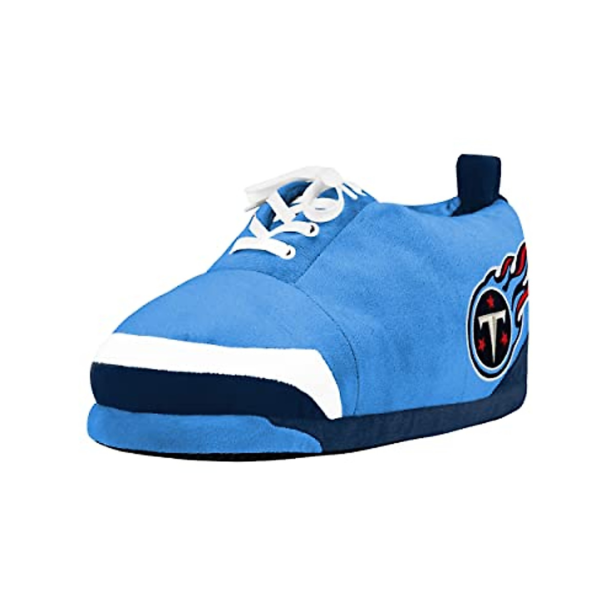 FOCO Tennessee Titans Plush Sneaker Slipper - Mens Large