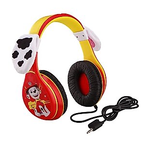 Paw Patrol Marshall Kids Headphones, Adjustable Headband, Stereo Sound, 3.5Mm Jack, Wired Headphones for Kids, Tangle-Free, Volume Control, Foldable, Childrens Headphones Over Ear for School Home, Tra