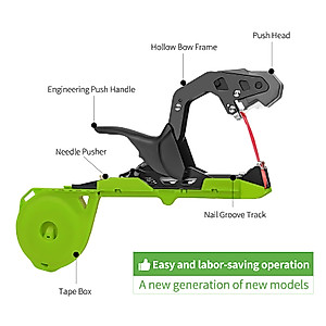SWANSOFT Plant Tying Machine, Lightweight Plant Vine Tying Tape Machine Tool, Plant Tape Gun for Tomatoes, Grapes and Vegetable Garden, Come with 10000pcs Staples 10 Rolls Tape (Green)
