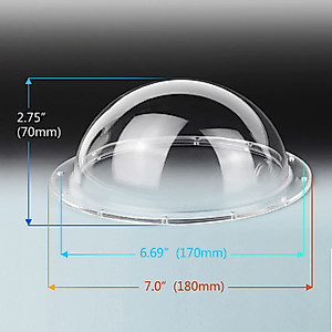 SOONSUN 6 Inch Transparent Replacement Dome Port Cover for GoPro Hero 12 11 10 9 8 7 6 5 4 3 Dome Port - Includes Dome Cover Case, Protective Drawstring Bag and Repair Accessories
