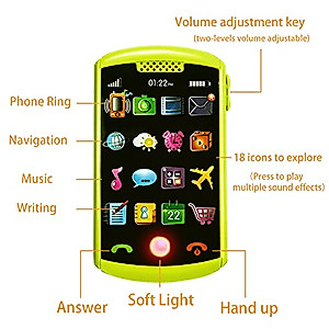 Baby TV Remote Control and Baby Phone Toy Set for Boys and Girls, Musical Remote and Pretend Phone Playset for Babies, Kids, Birthday