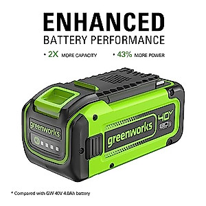Greenworks 40V (165 MPH / 660 CFM / 75+ Compatible Tools) Cordless Brushless Backpack Leaf Blower, 8.0Ah Battery and Charger Included, Green