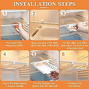 Refrigerator Organizer Bins, Refrigerator Freezer Bag Storage Rail Rack with 20 Pack Reusable Sealed Bags and Deicing Shovel, Fridge Drawer Storage Organizer for Fruits Vegetable Food Fresh-keeping