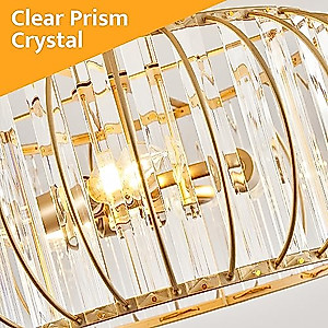 VIOLOEMI Modern Gold Close to Ceiling Light Fixtures, Crystal Semi Flush Mount Ceiling Light, Metal 3-Light Ceiling Lamp for Hallway Bedroom Living Room Dining Room(Bulb Not Include)