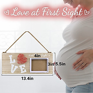 Baby Ultrasound Picture Frame New Mom Gifts Pregnancy Announcements Sonogram Keepsake Frame 3" x 3" Baby Scan Photo Nursery Decor (Love at First Heartbeat)