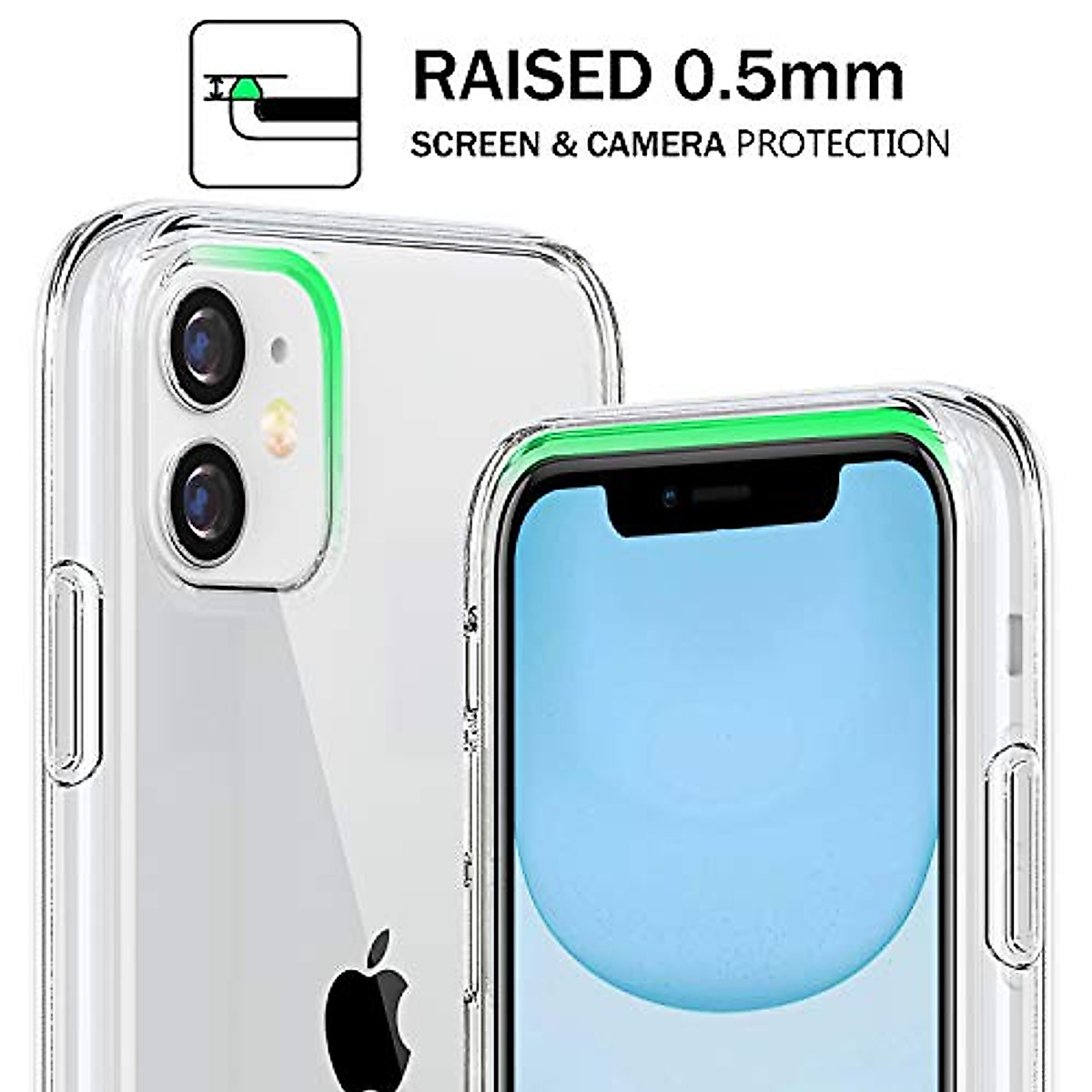FanTEK Compatible for iPhone 11 Case, Clear Crystal TPU Phone Cases Compatible with iPhone 11 6.1 Inch