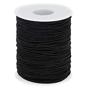 Elastic String for Bracelets, Selizo Elastic Cord Jewelry Stretchy Bracelet String for Bracelets, Necklace Making, Beading and Sewing (1.2 MM, 109 Yards, Black)