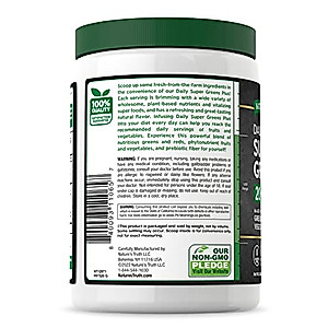 Nature's Truth Super Greens Powder Supplement | Fruit & Vegetables Superfood Blend | Vegan, Non-GMO & Gluten Free Juice & Smoothie Mix | 9.88 oz