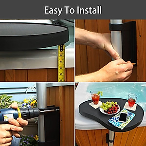 REGMICS Spa Caddy Side Table Tray, 360° Rotation Design Spa Tray Table Keep Snacks and Drinks Handy and Dry