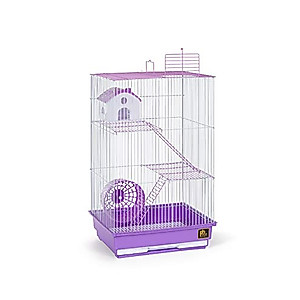 Prevue Pet Products Three-Story Hamster & Gerbil Cage Purple & White SP2030P