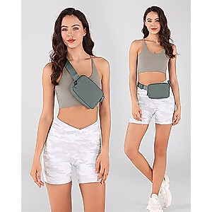 ODODOS Unisex Mini Belt Bag with Adjustable Strap Small Fanny Pack for Workout Running Traveling Hiking, Iron Gray