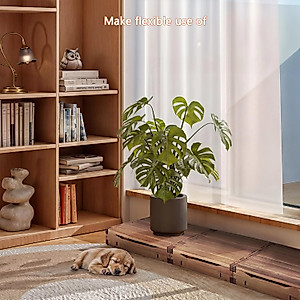 Wooden Platform Step Stool-Wooden Platform 3.75" Height.One Step Stool Larger 47.5" Carbonization Porch Step,Stair Assist Indoor&Outdoor,Bedside Foot Stepper,Mobility Stepping.for Handicap