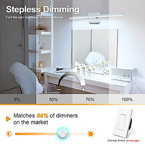 VOLISUN Modern Bathroom Vanity Light 23.6 inch, 14W Dimmable 5CCT Led Bathroom Light Fixture Over Mirror, Chrome Bar Wall Lights for Bathrooms Mirror Cabinets Bedroom-ETL Certificated