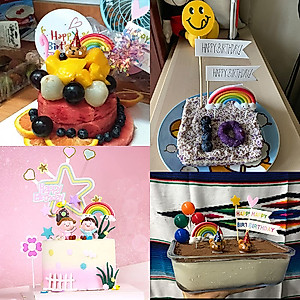 Cute Birthday Candle, Rainbow Cake Topper Cake Decoration Candle