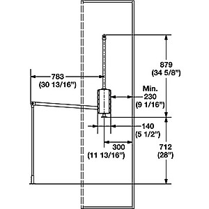 Pull Down Closet Rod, 26 lbs load capacity (Black powder-coated, 26" - 35 1/16")