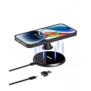 KPON Wireless Phone Charger for Thick Cases Up to 10mm - 15W Max Wireless Charging Pad for iPhone 14/13/12/11/SE/X/8/Wireless Phones - Compatible with Popsocket/Otterbox (Adapter Not Include)