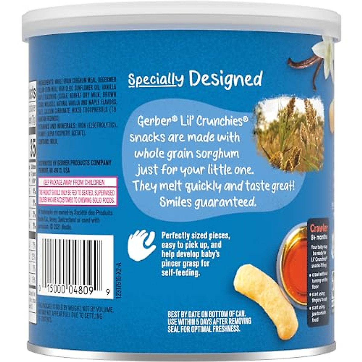 Gerber Snacks for Baby Lil Crunchies, Vanilla Maple, 1.48 Ounce (Pack of 6)