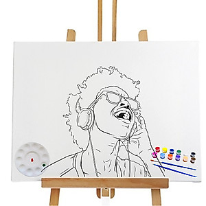 Essenburg Pre Drawn Canvas Paint Kit | Teen, Kids and Adult Sip and Paint Party Favor | DIY Date Night Couple Activity| Canvas Boards for painting| MUSIC (S 8x10 CANVAS ONLY)