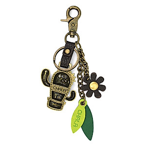 CHALA Purse Charm, Key Fob, keychain Decorative Accessories, Metal Charming Keychain - Cactus