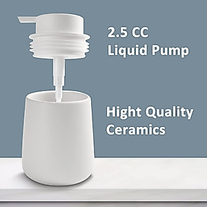 TOOZFO Soap Dispenser Ceramic with Easy-to-Press Pump Hand Lotion Liquid Dispenser for Shampoo Bathroom Kitchen 12 oz White
