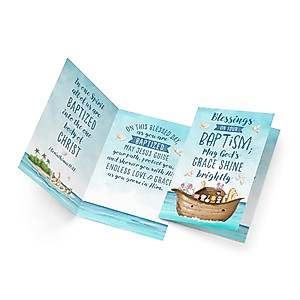 Prime Greetings Baptism Card, Made in America, Eco-Friendly, Thick Card Stock with Premium Envelope 5in x 7.75in, Packaged in Protective Mailer