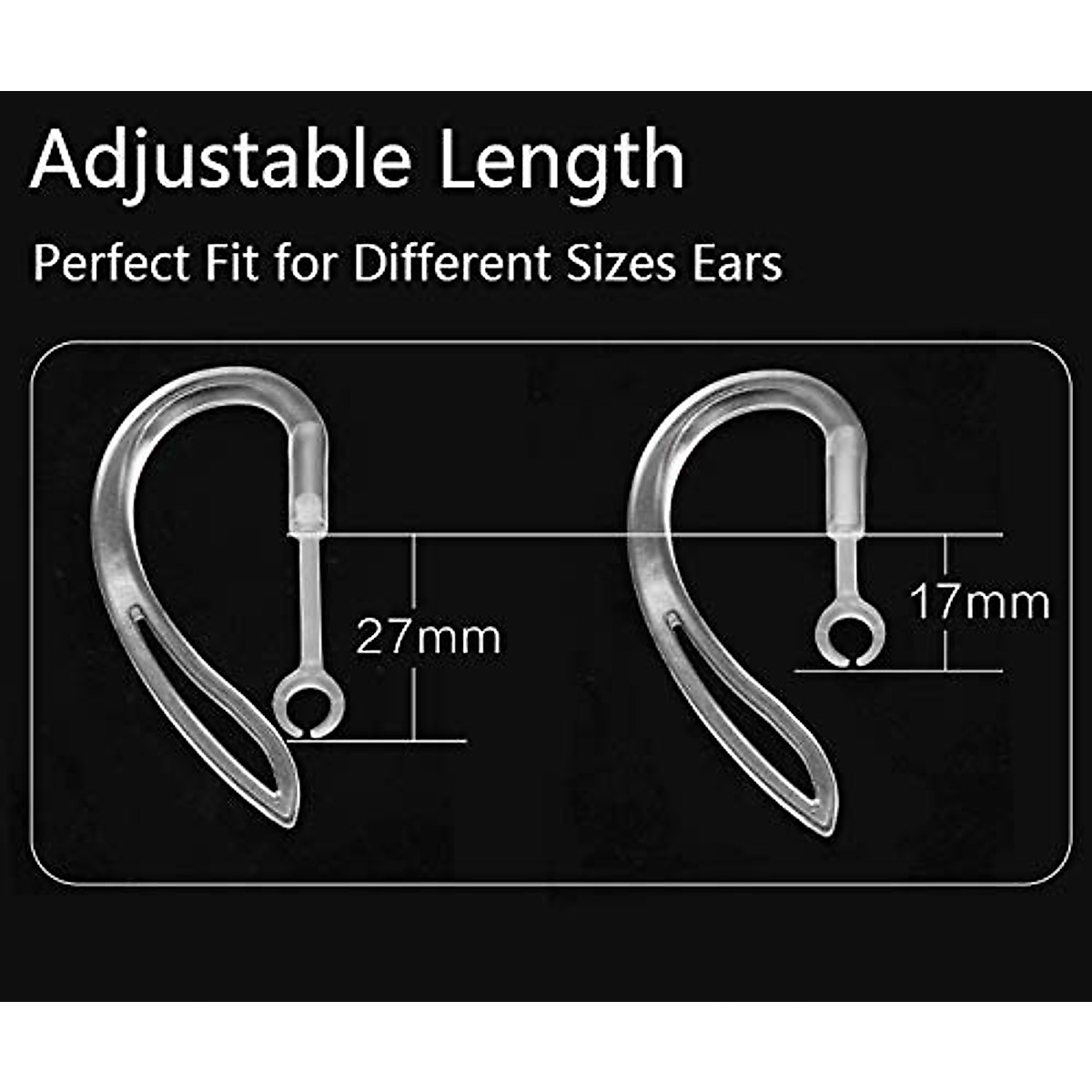Rayker Earhook Ear Fins Replacement for Airpod, [Anti-Lost] Adjustable Soft Silicone Earbud Hook Earhook, Design for Airpod, Gel, 2 Pairs, Clear