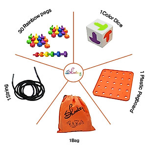 Skoolzy Peg Board Toddler Stacking Toys - Plastic Peg Board Toddler Toys