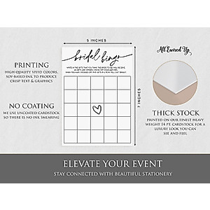 All Ewired Up 50 Bridal Bingo Cards (50-Cards) Gift Wedding Shower Engagement Game Activity, Bachelorette, Rehearsal Dinner, Minimalist