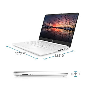 HP Premium 14-inch HD Laptop| Intel Celeron N4120 to 2.8GHz 16GB RAM 64GB SSD| Webcam Fast Charge Bluetooth HDMI USB-C Wi-Fi| Win 11 S with 1 Year MS 365| LIONEYE HDMI Cable| White (Renewed)