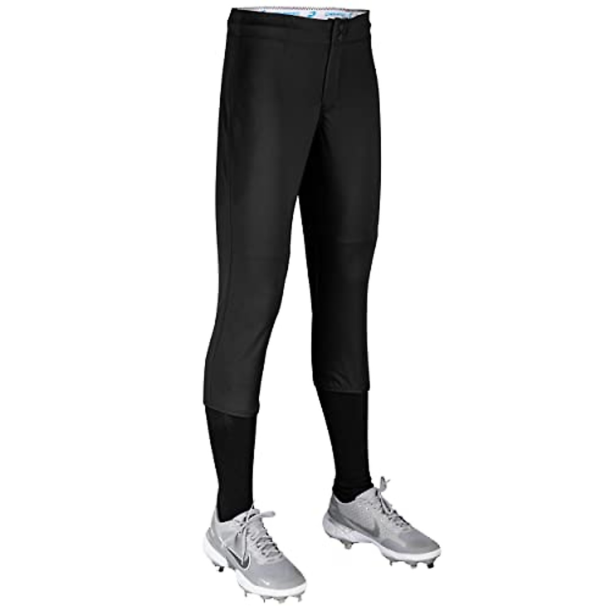 CHAMPRO womens Low-rise Knicker-style Fastpitch in Solid Color With Reinforced Knees Fireball Polyester Softball Pant, Black, X-Small
