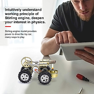Hot Air Stirling Engine Car Engineer Generator Model Science Experiment Physical Car Toy STEM Early Educational Toy for Kids Adults Learning