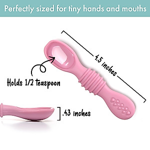 PrimaStella Silicone Rainbow Chew Spoon Set for Babies and Toddlers | Safety Tested | BPA Free | Microwave, Dishwasher and Freezer Safe