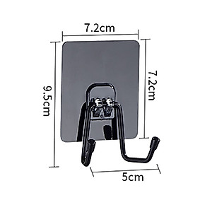 DASITON Large Adhesive Hooks 22Ib(Max) Utility Hooks Double Hook Towel and Coats Hooks,for Home Kitchen Bedroom Bathroom Office Ceiling (8Pack)